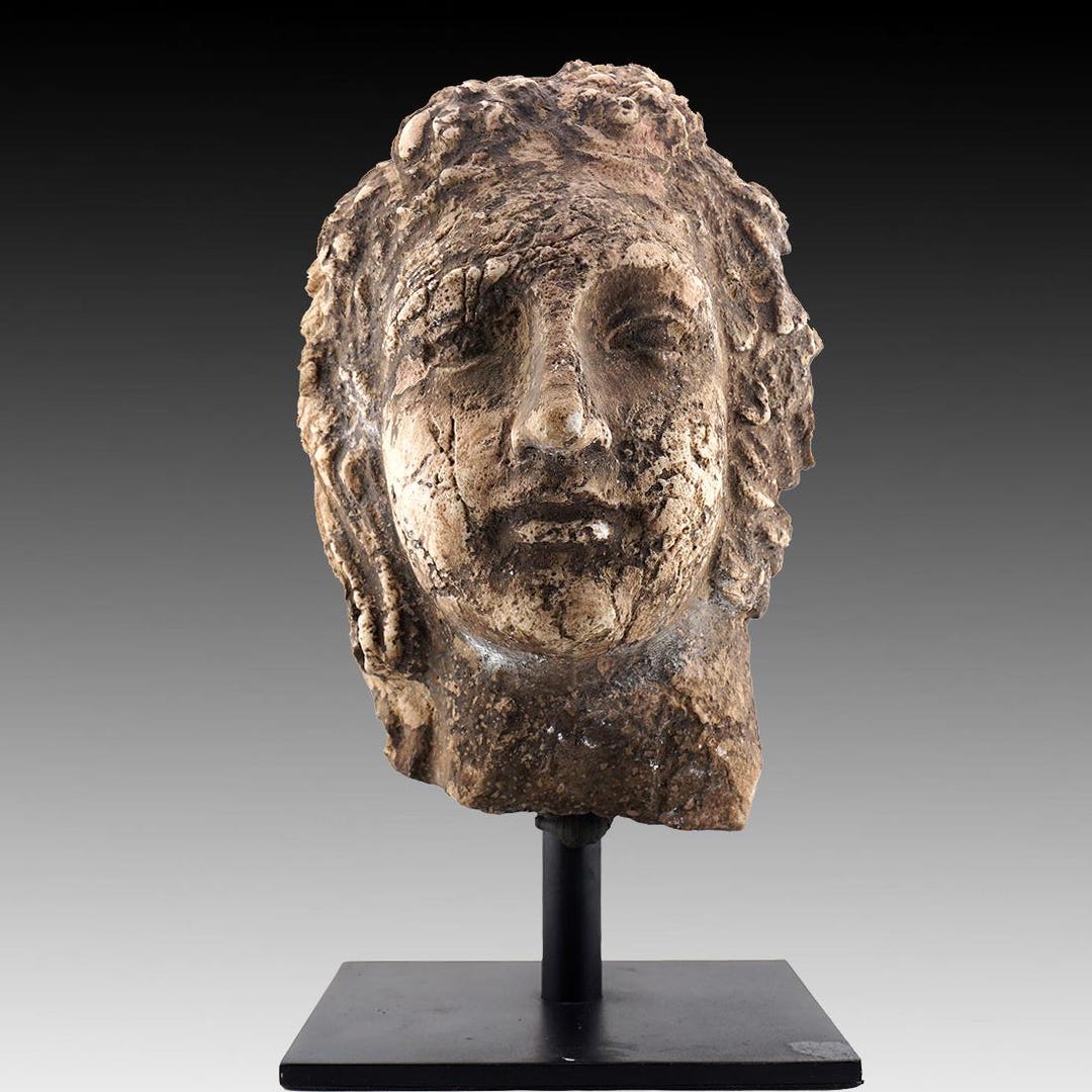 Antique Roman Marble Stone Statue Figure Head Sculpture - Etsy