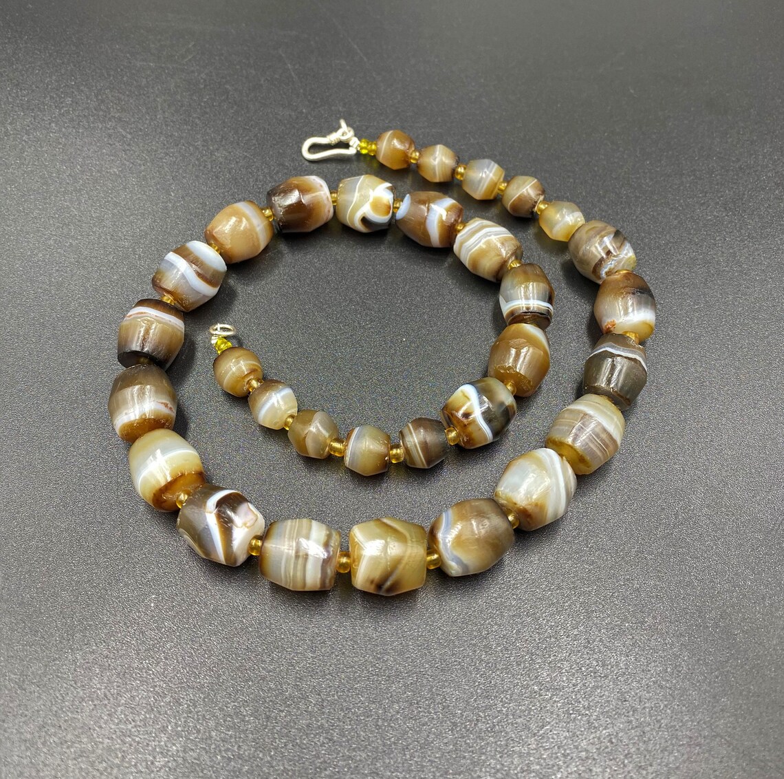 A beautiful ancient banded agate necklace beads | Etsy