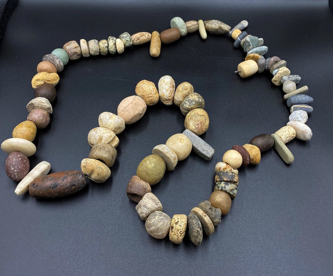 Neolithic Ancient Stone Age Jewelry Beads Made of Carnelian Rock Stone ...
