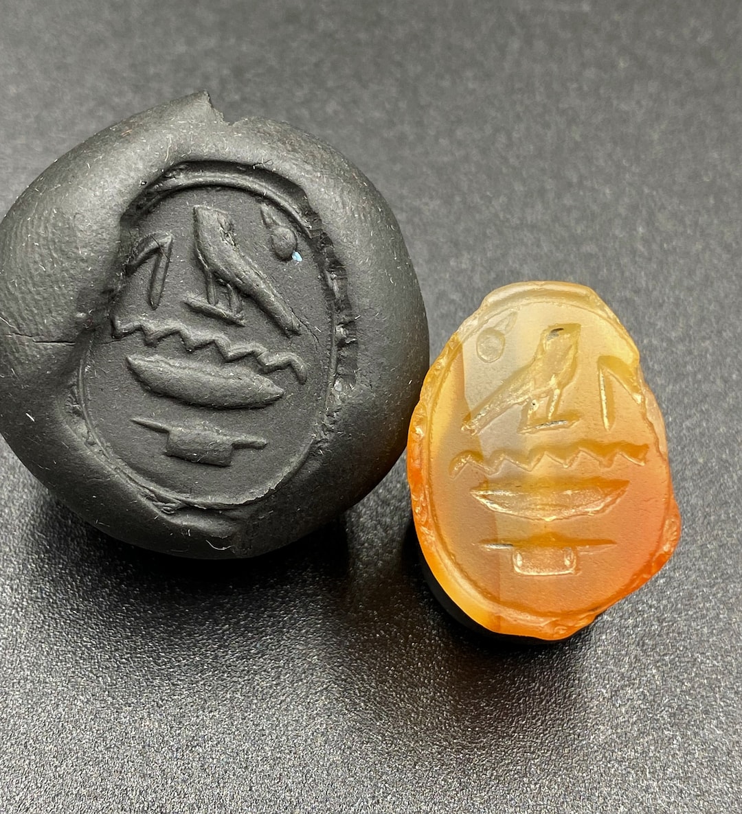 Antique Egypt Scarab Figure Inscription Text Seal Jewelry Amulet ...
