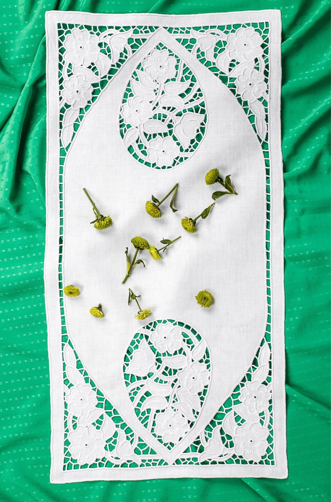 KIT BORDADO CALADO 40x80 / Bordado Richelieu / Lino estampado para ...