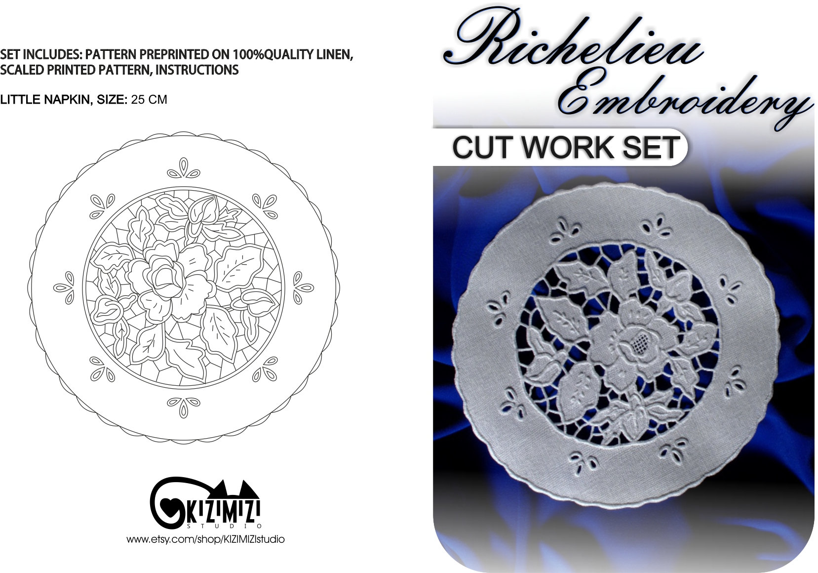 CUTWORK EMBROIDERY KIT | Richelieu Embroidery | Stamped Linen to ...