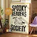 Spooky Readers Retro Wall Art for Home Library, Horror Bookish Poster ...