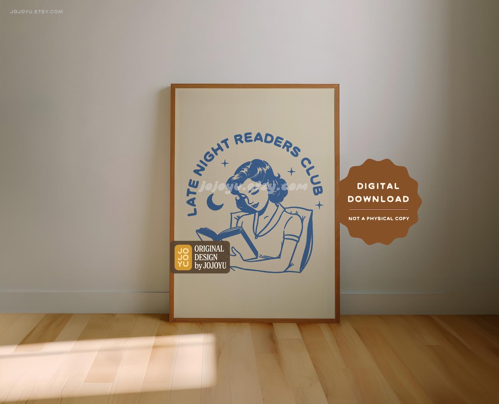 Late Night Readers Club Wall Art Print, Bookish Book Lover Poster, Romance Readers Mystery ...