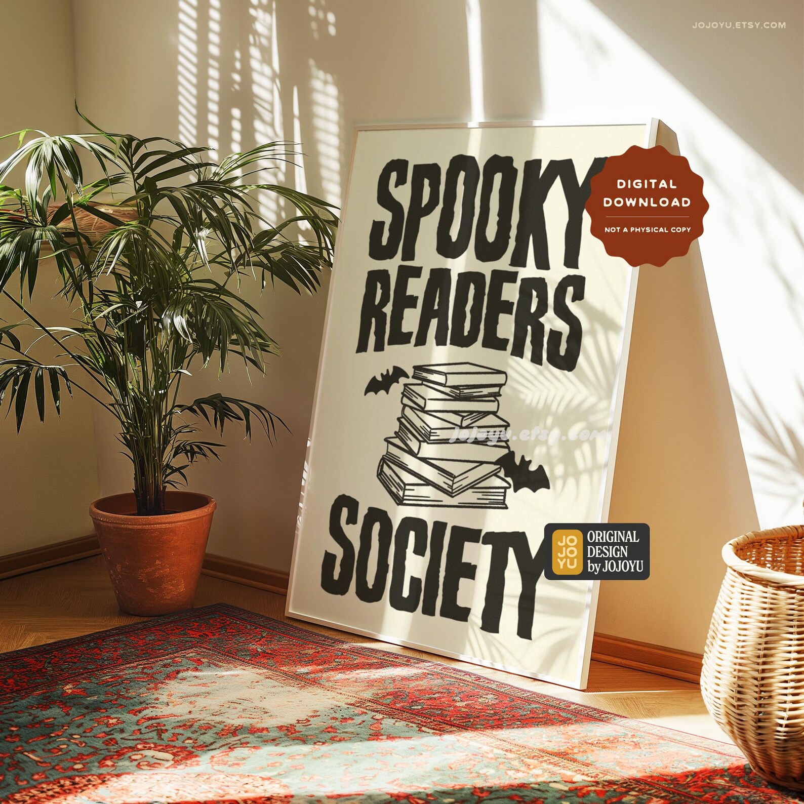 Spooky Readers Retro Wall Art for Home Library, Horror Bookish Poster ...