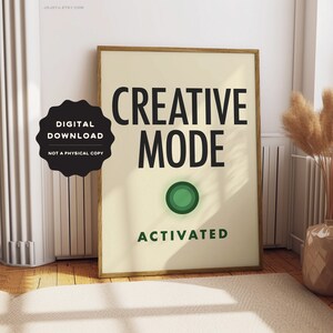Creative Mode Wall Art, Retro Creativity Motivational Poster, Home ...