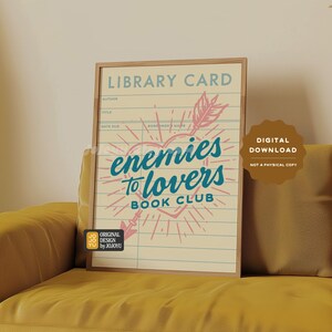 Bookish Enemies to Lovers Wall Art Retro Book Lover Poster Decor for ...