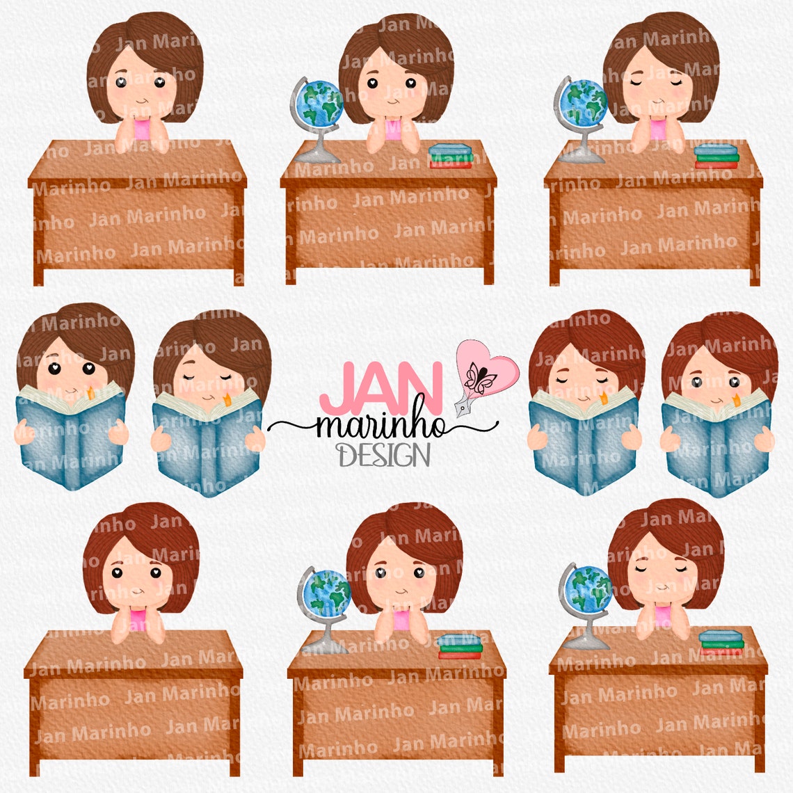 Teacher's Day Watercolor Clipart, Teacher Planner Graphics, Cute ... Teacher's Day Watercolor Clipart, Teacher Planner Graphics, Cute ...