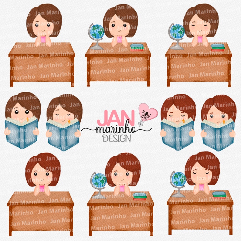 Teacher's Day Watercolor Clipart, Teacher Planner Graphics, Cute ...