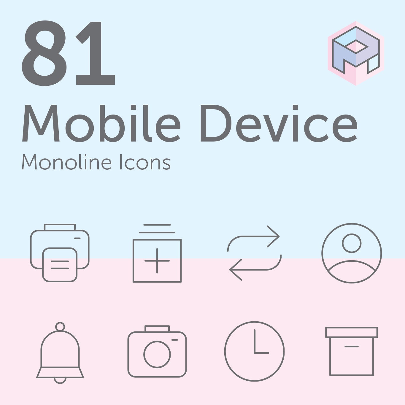 81 Mobile Device Operation Icons, Tech Clip Art, Digital Monoline ...