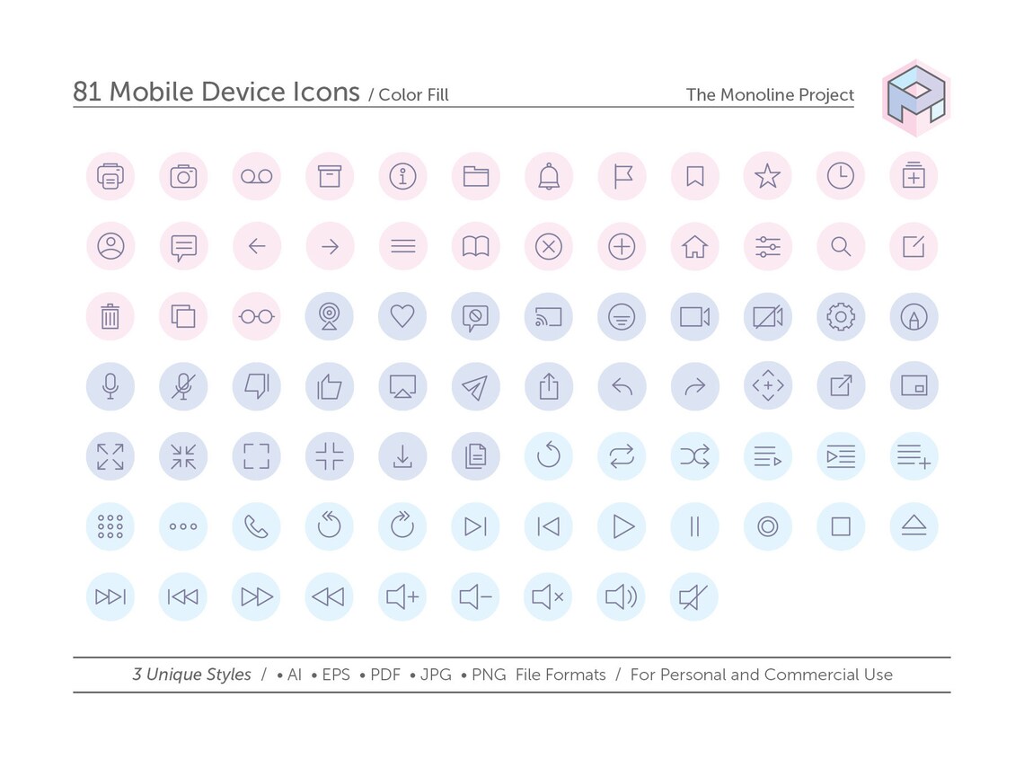 81 Mobile Device Operation Icons, Tech Clip Art, Digital Monoline ...