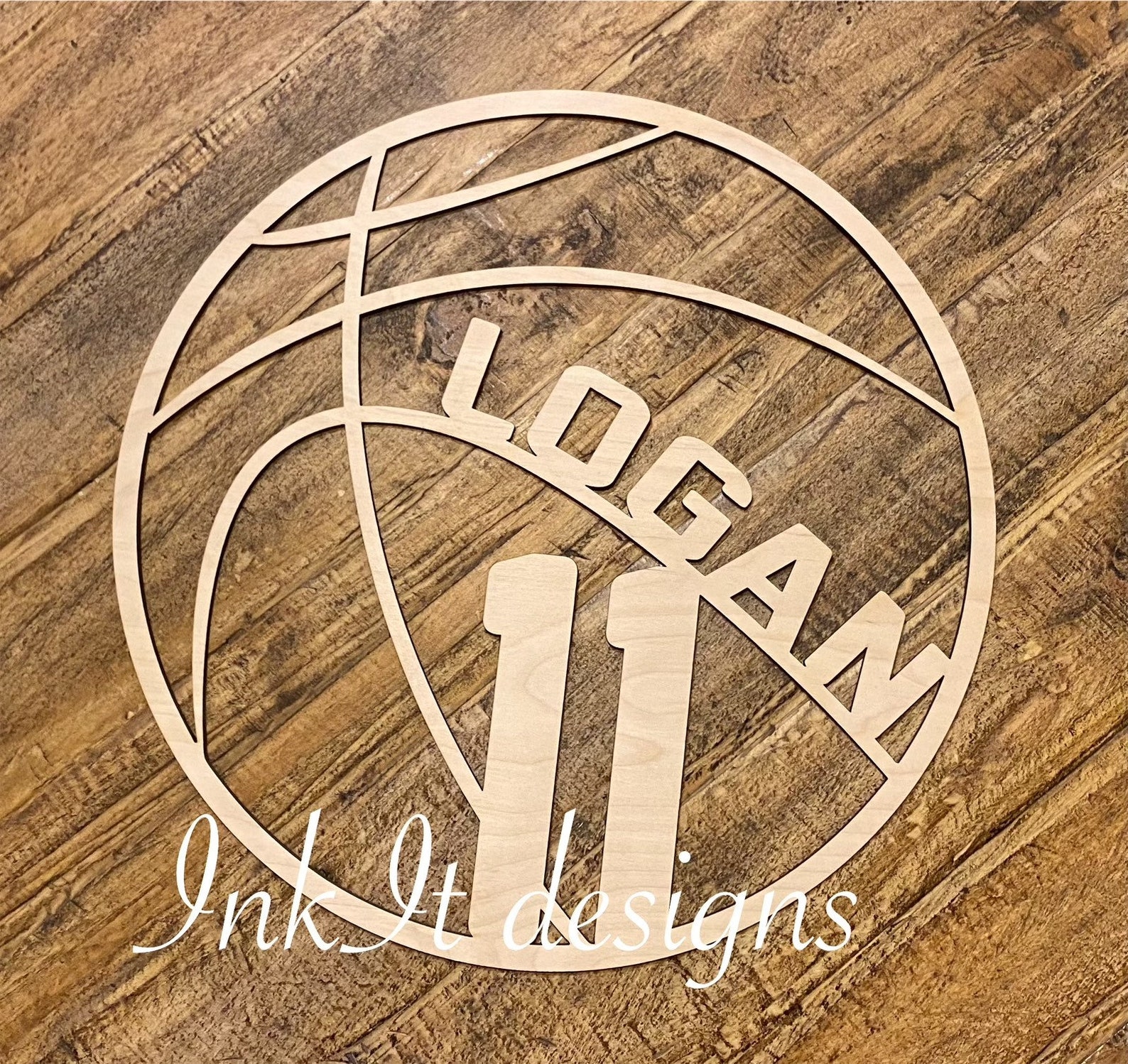 Custom Laser Cut Wood Basketball Wall Sign. - Etsy
