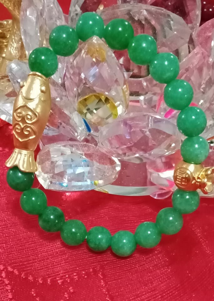 Koi Fish Money Bag Charm Imperial Jade Gemstone Beads Natural for Luck ...