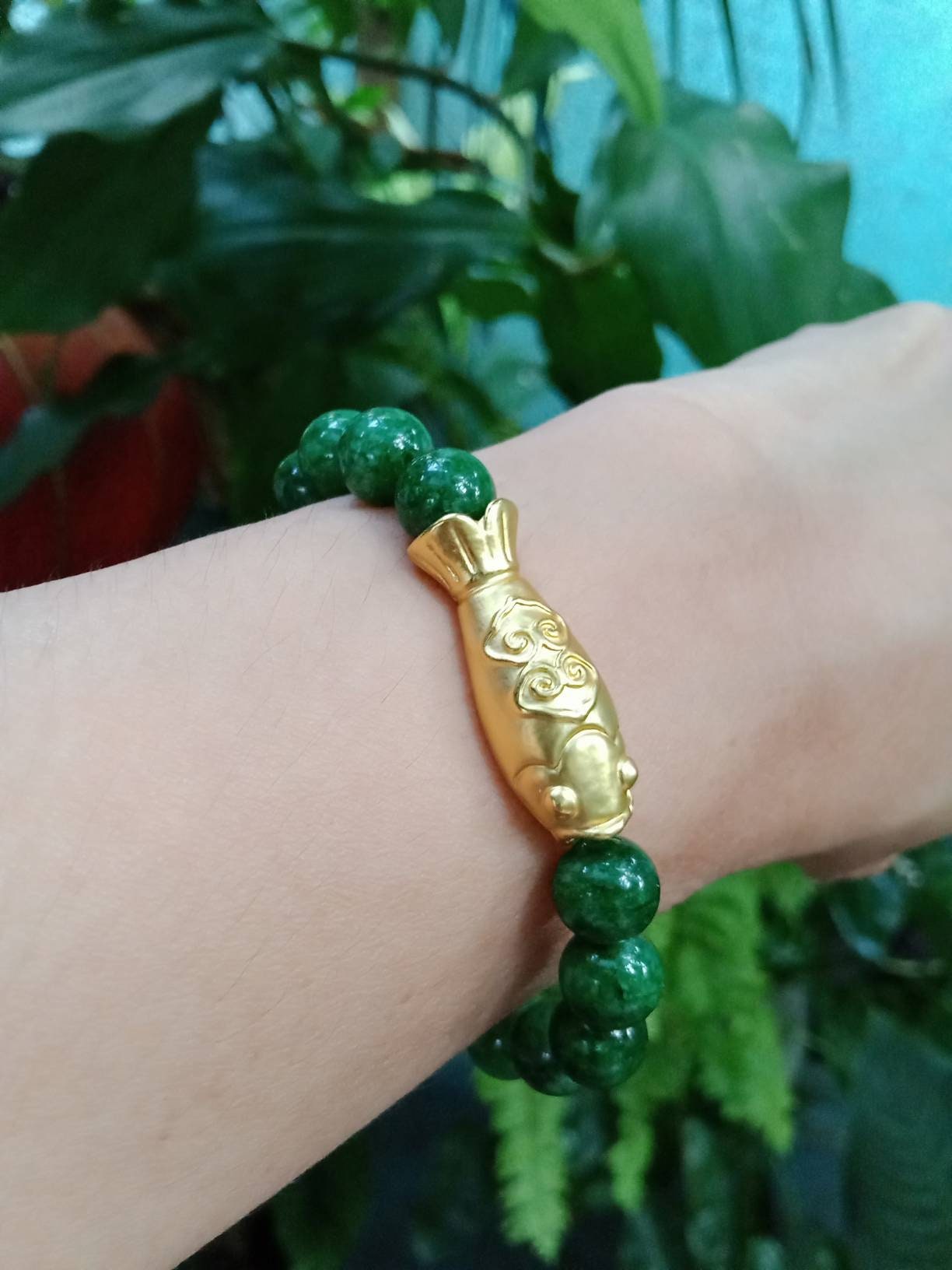 Koi Fish Money Bag Charm Imperial Jade Gemstone Beads Natural - Etsy