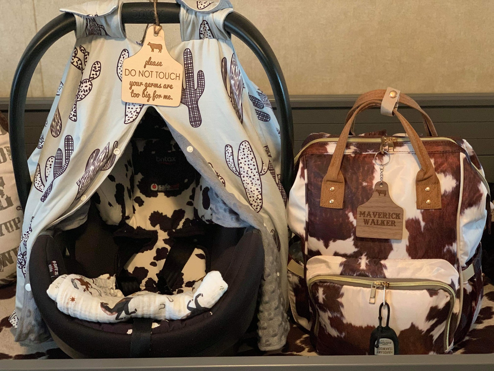 Cow Tag Baby Germ Tag - Etsy