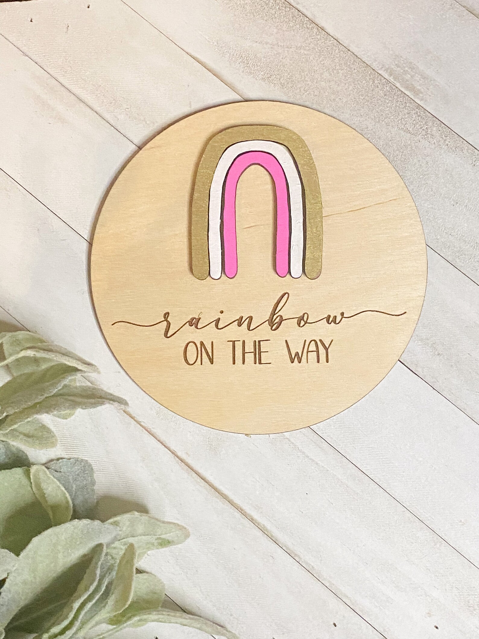 Rainbow on the Way Baby Sign | Etsy