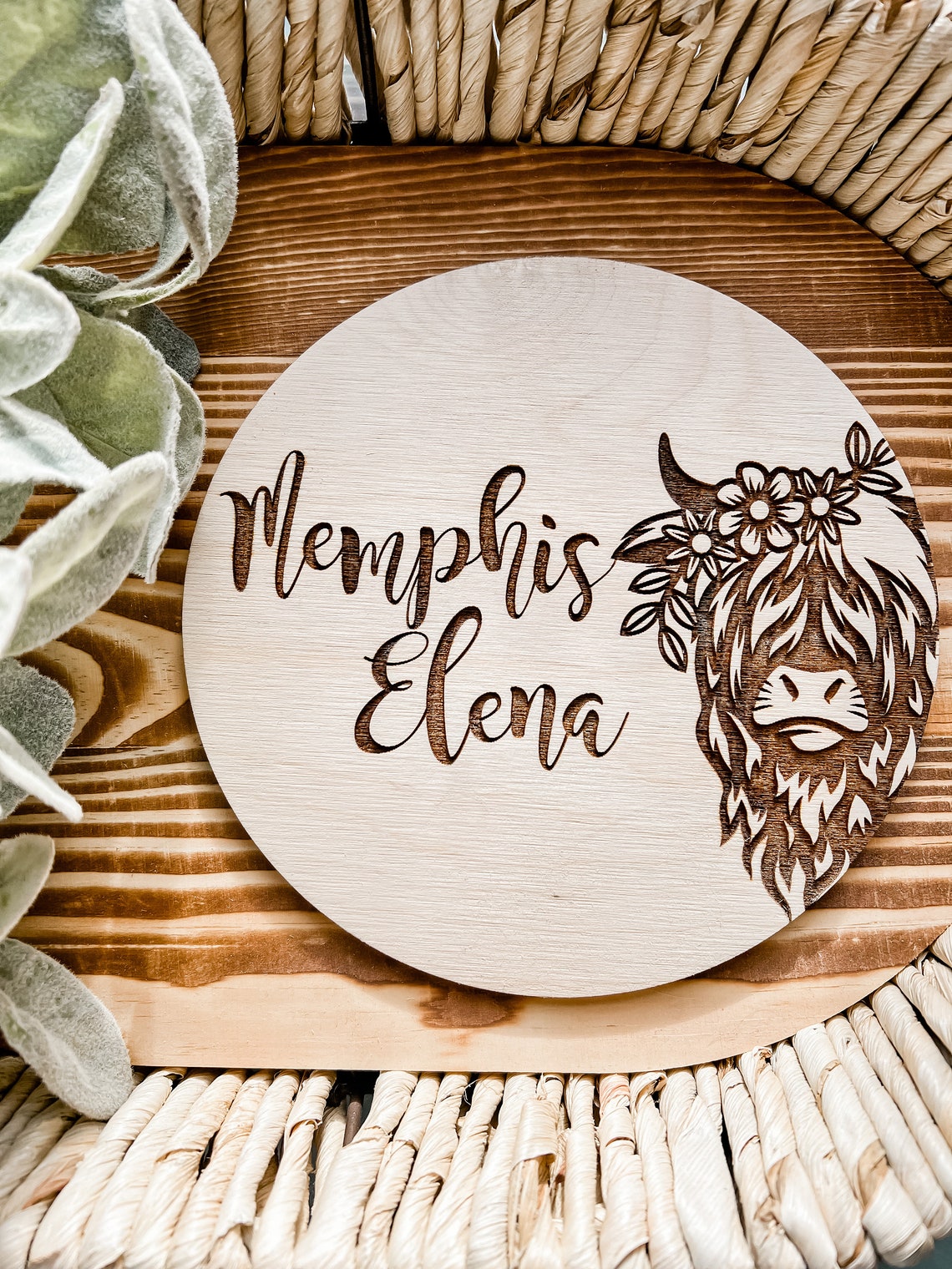 Highland Baby Name Sign - Etsy