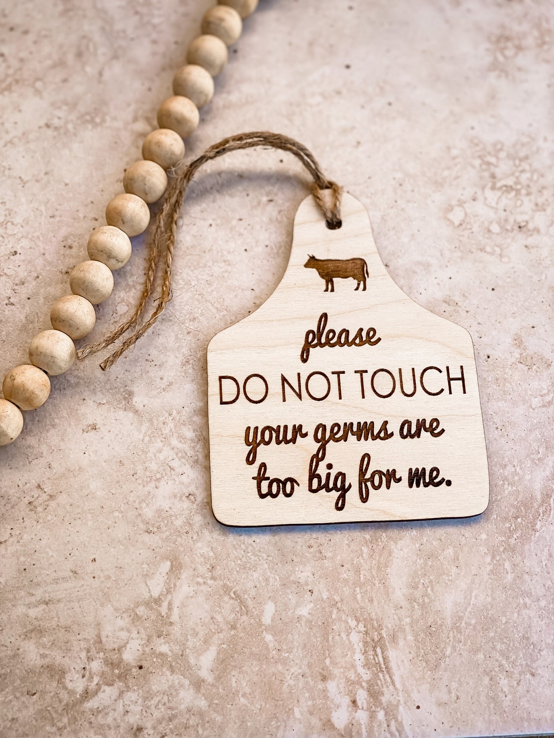 Cow Tag Baby Germ Tag - Etsy