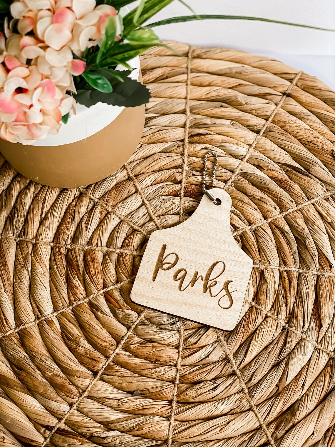 Cow Tag Keychain Personalized - Etsy