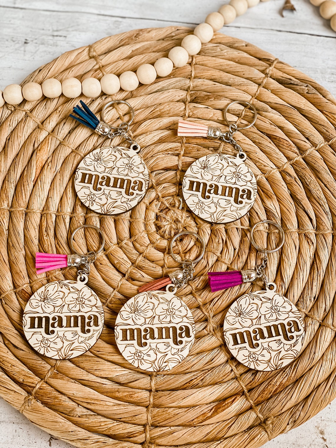 Floral Mama Keychain - Etsy