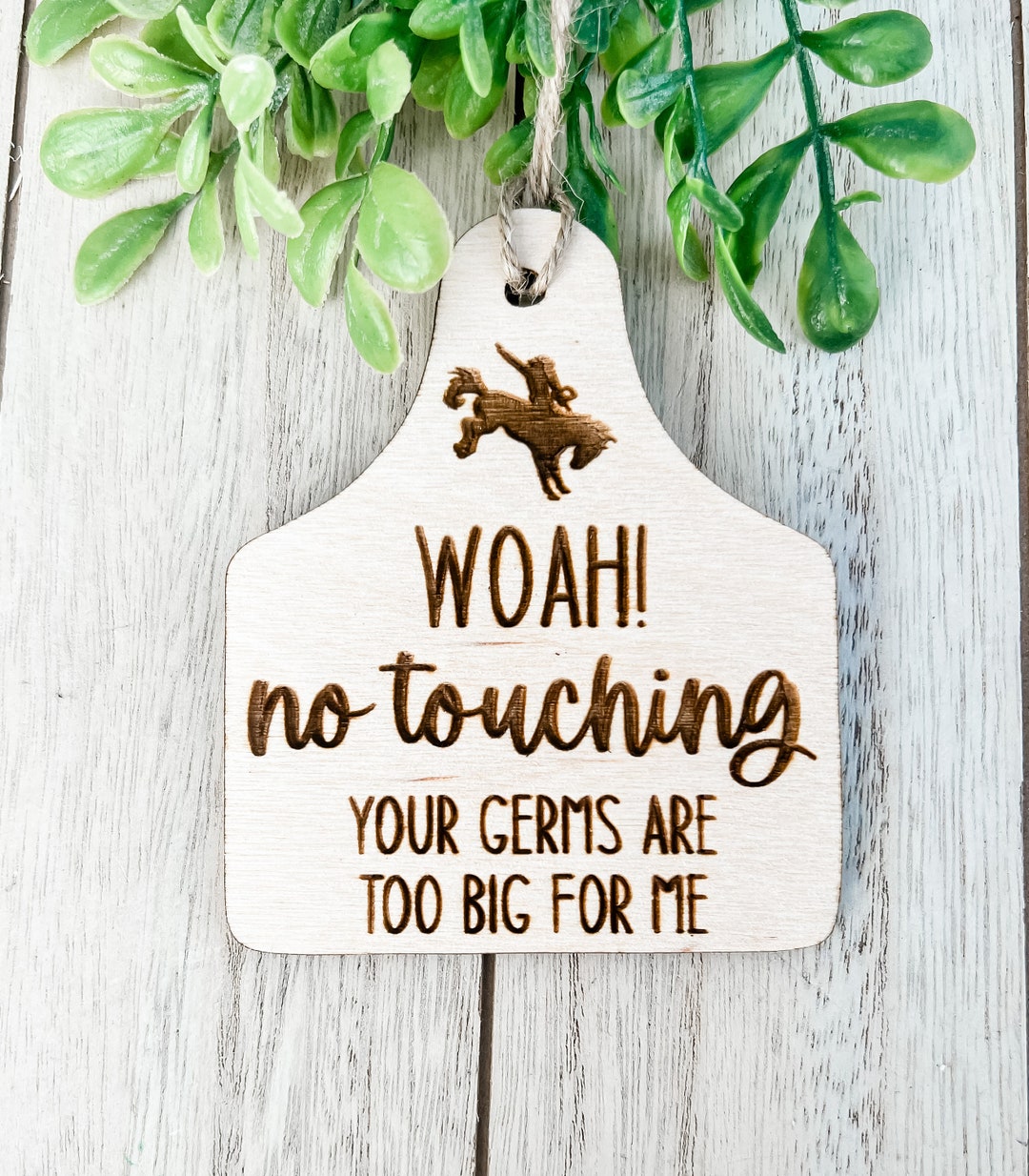Cowboy Germ Tag With Horse - Etsy