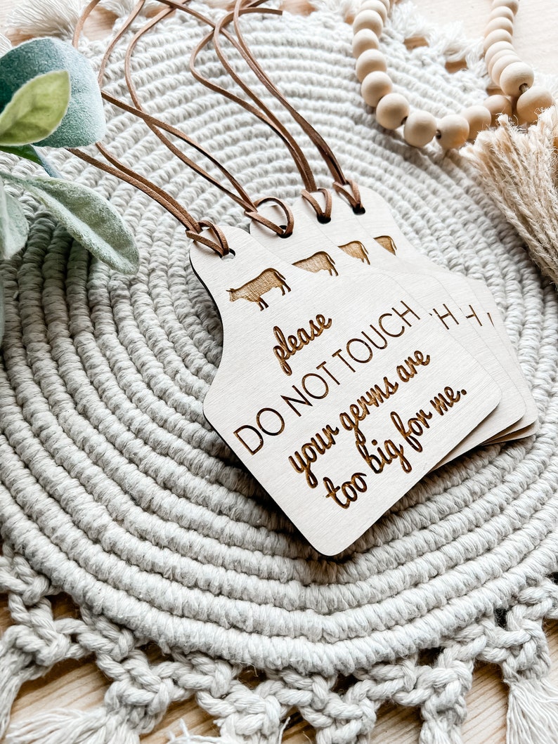 Cow Tag Baby Germ Tag - Etsy