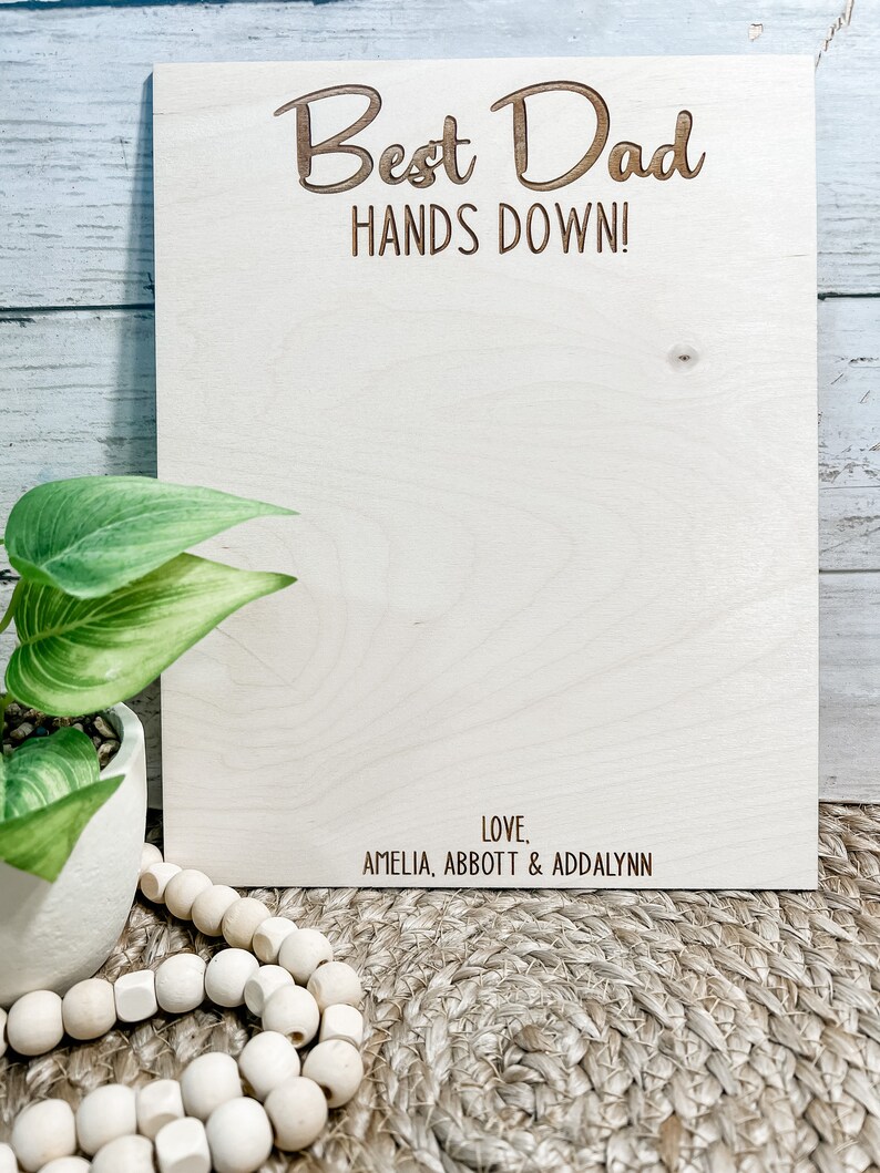 Best Dad Hands Sign - Etsy