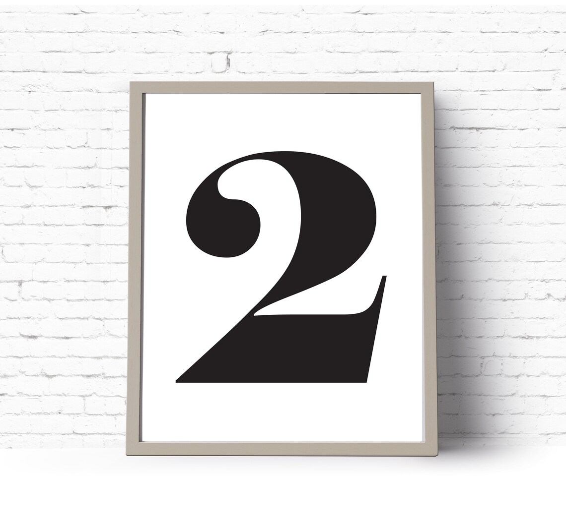 Instant Download Printable Art. Two Art Print. 2 Sign. Number - Etsy