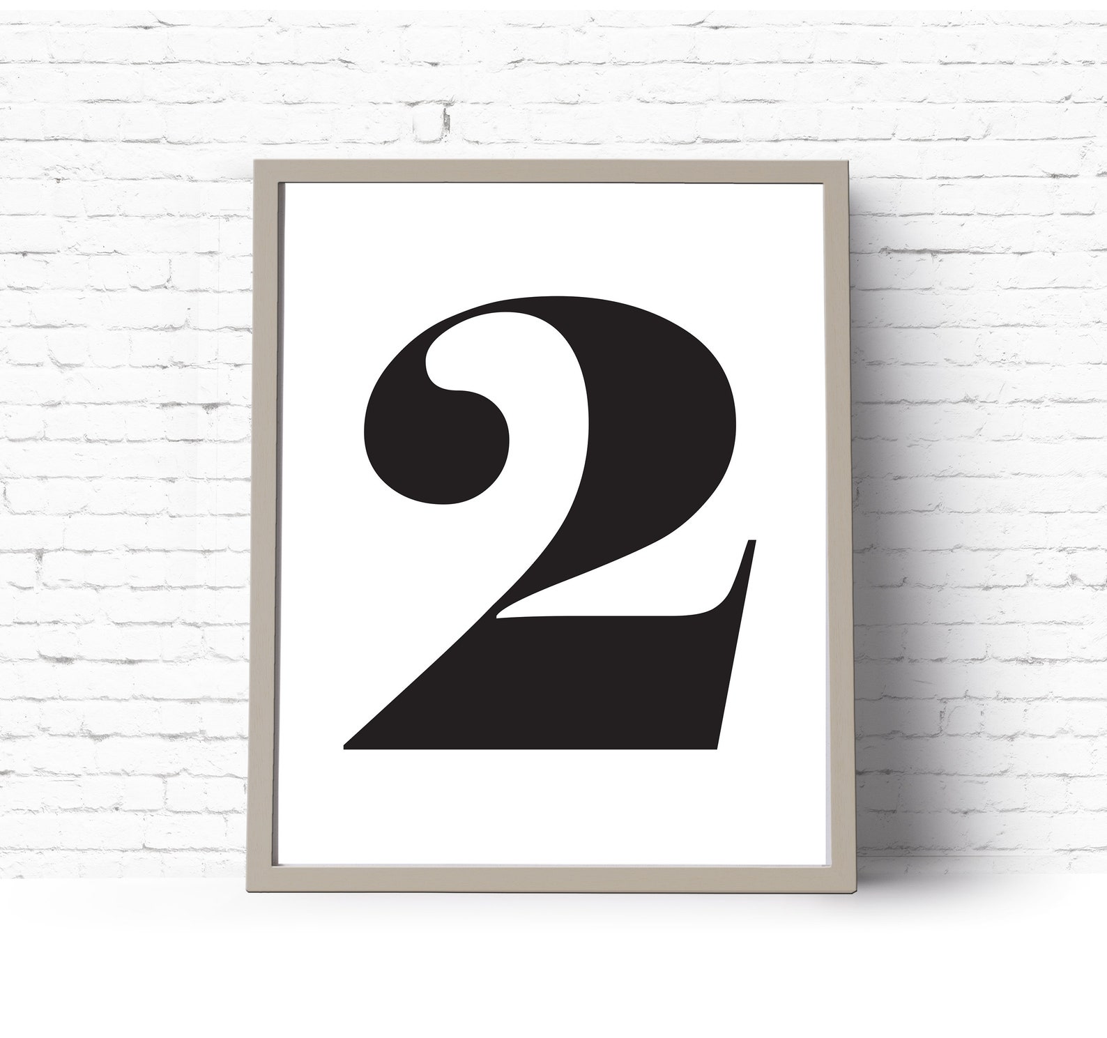 Instant Download Printable Art. Two Art Print. 2 Sign. Number - Etsy