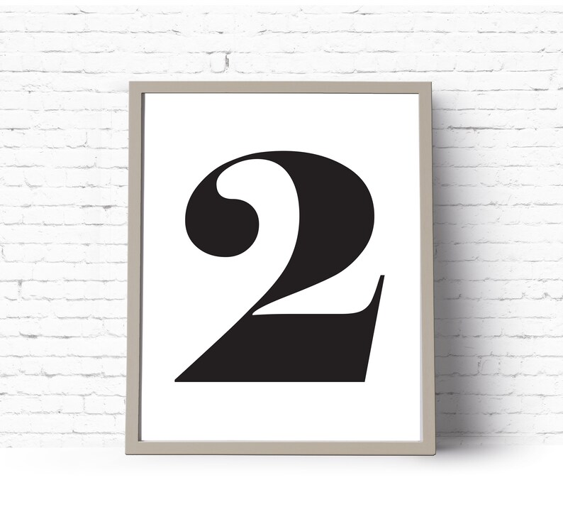 Instant Download Printable Art. Two Art Print. 2 Sign. Number - Etsy