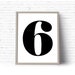Number 6 Print // Instant Download Printable Art // Typography Print ...