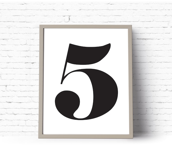 Number 5 Print // Instant Download Printable Art // Typography | Etsy