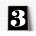 Number 3 Print // Instant Download Printable Art // Typography Print ...
