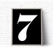 Number 7 Print // Instant Download Printable Art // Typography Print ...
