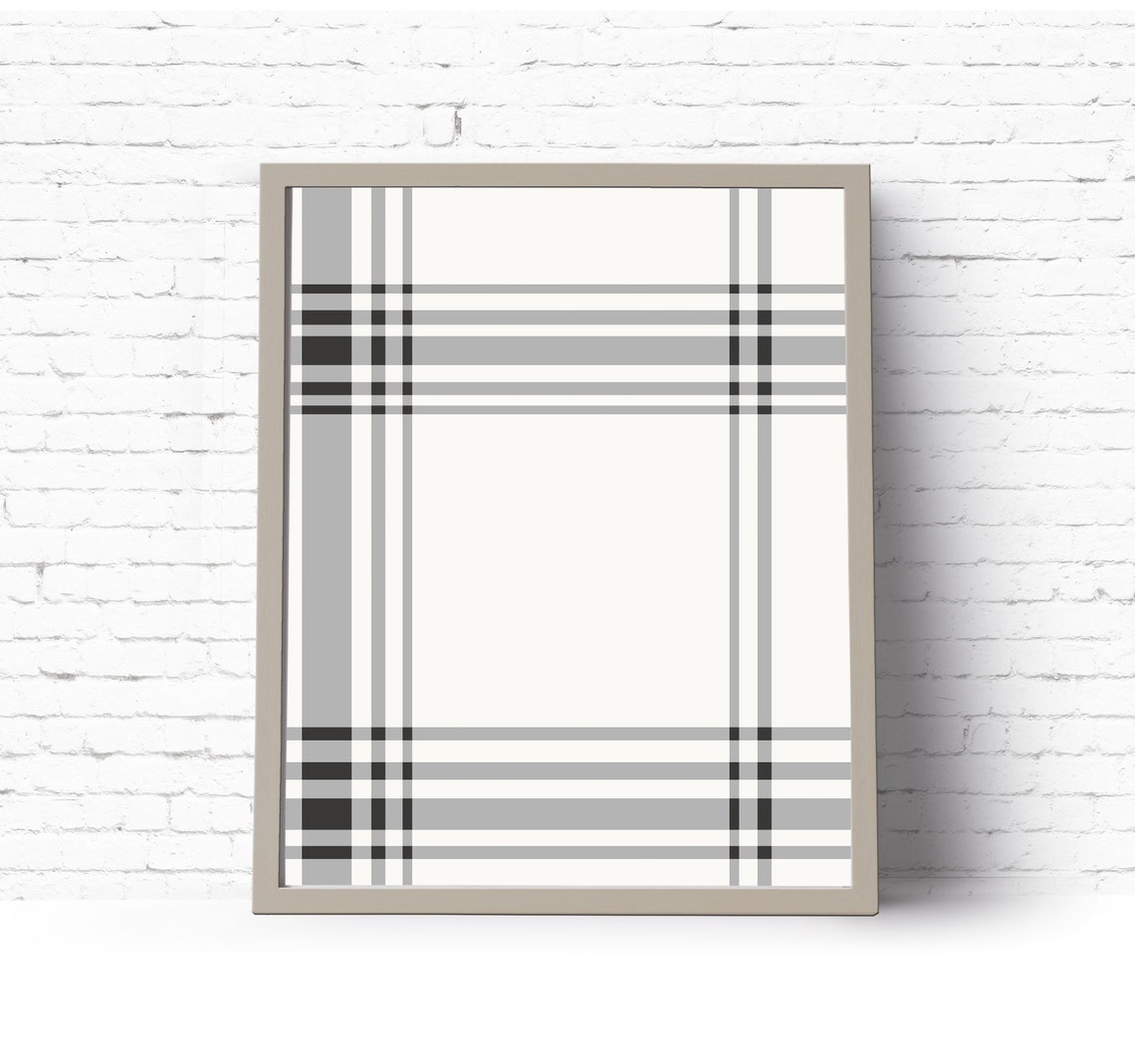 Instant Download Printable Art. Gray Plaid Art Print. Plaid | Etsy