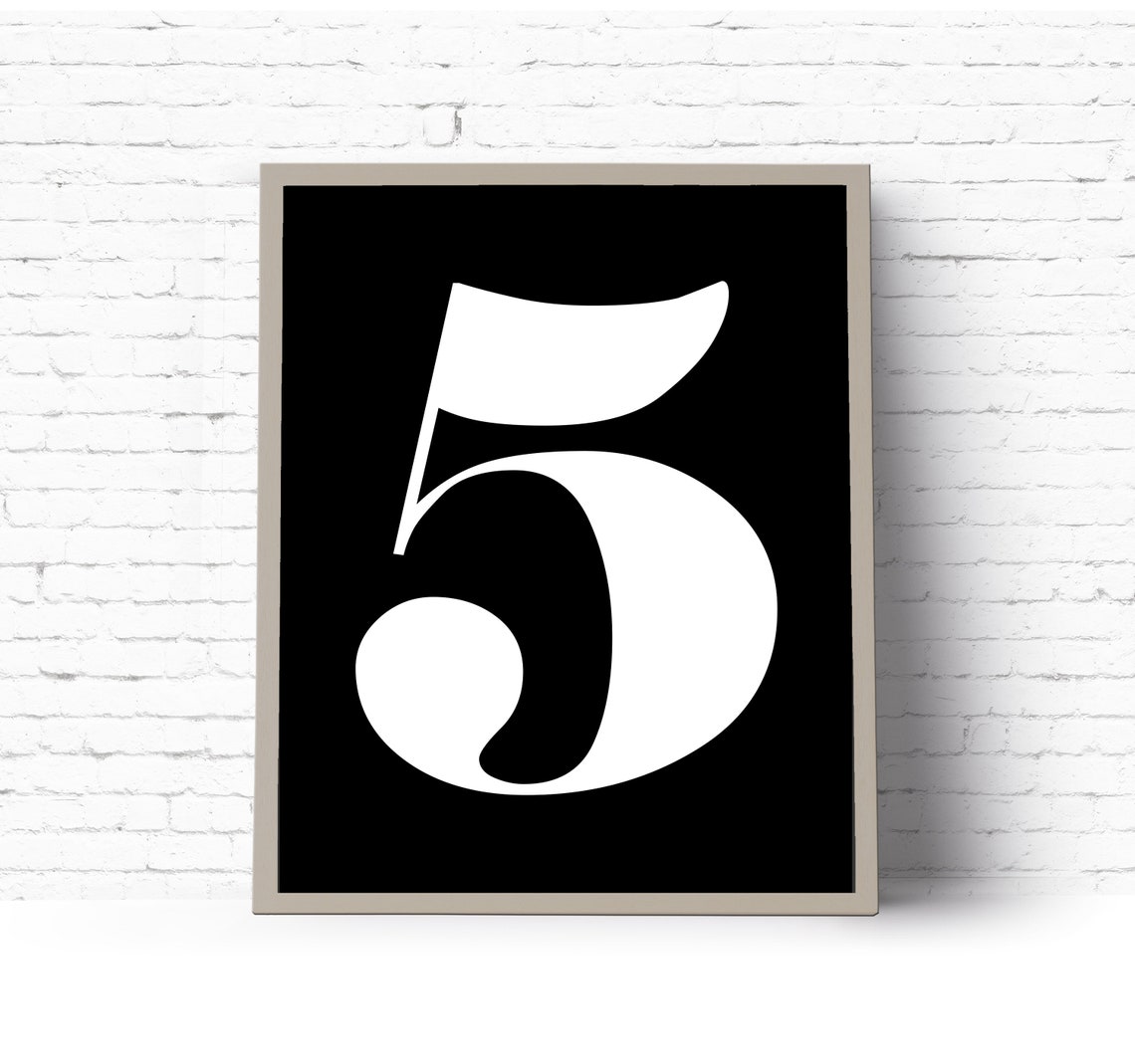Number 5 Print // Instant Download Printable Art // Typography - Etsy