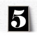 Number 5 Print // Instant Download Printable Art // Typography Print ...
