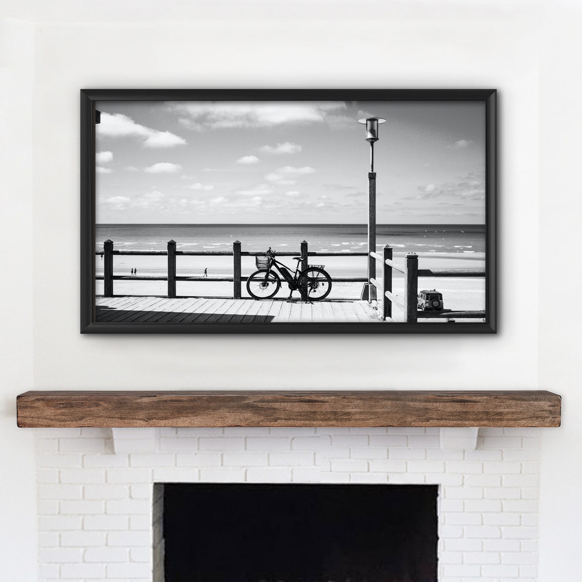 Samsung Frame TV Art. Bike on Dock. Black and White - Etsy