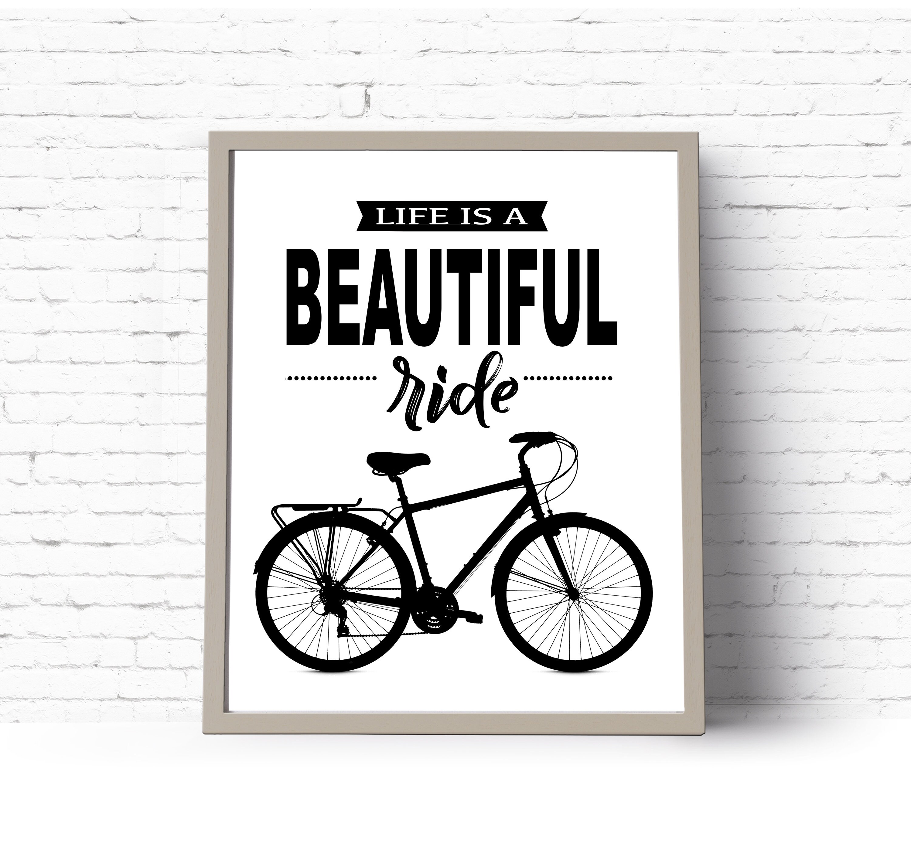 Instant Download Printable Art. Life is a Beautiful Ride. Bike Art ...