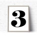 Number 3 Print // Instant Download Printable Art // Typography Print ...