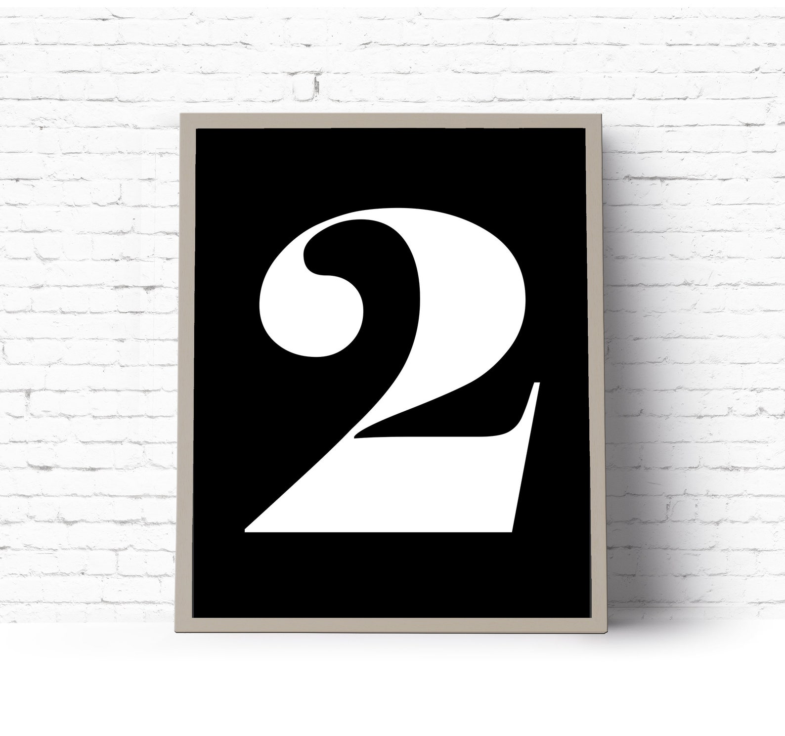 Instant Download Printable Art. Two Art Print. 2 Sign. Number - Etsy