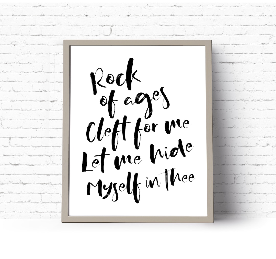 Instant Download Printable Art. Rock of Ages Cleft for Me, Let Me Hide ...
