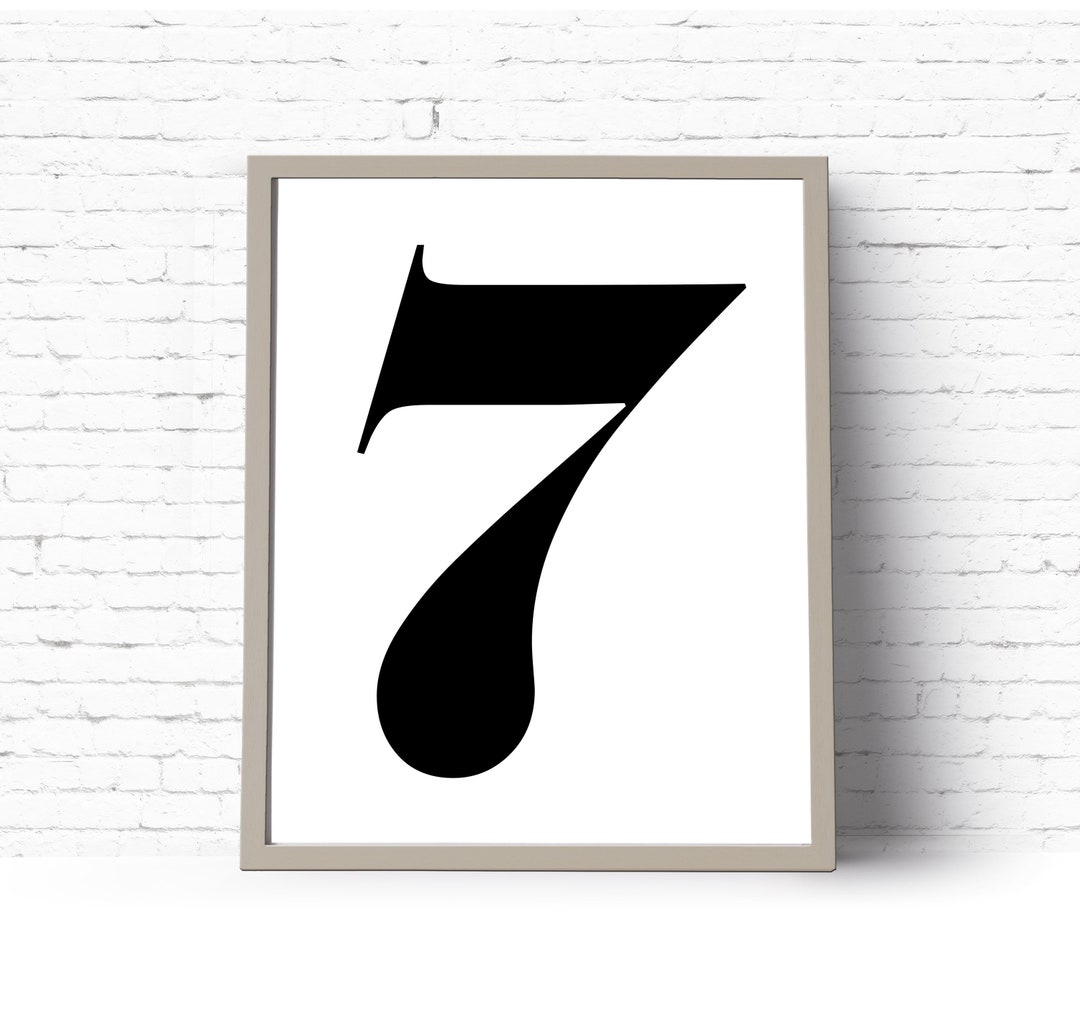 Number 7 Print // Instant Download Printable Art // Typography Print ...