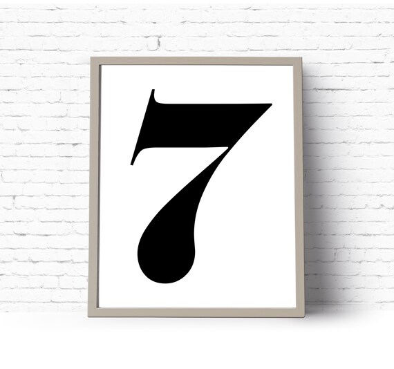 Number 7 Print // Instant Download Printable Art // Typography | Etsy