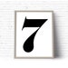 Number 7 Print // Instant Download Printable Art // Typography Print ...