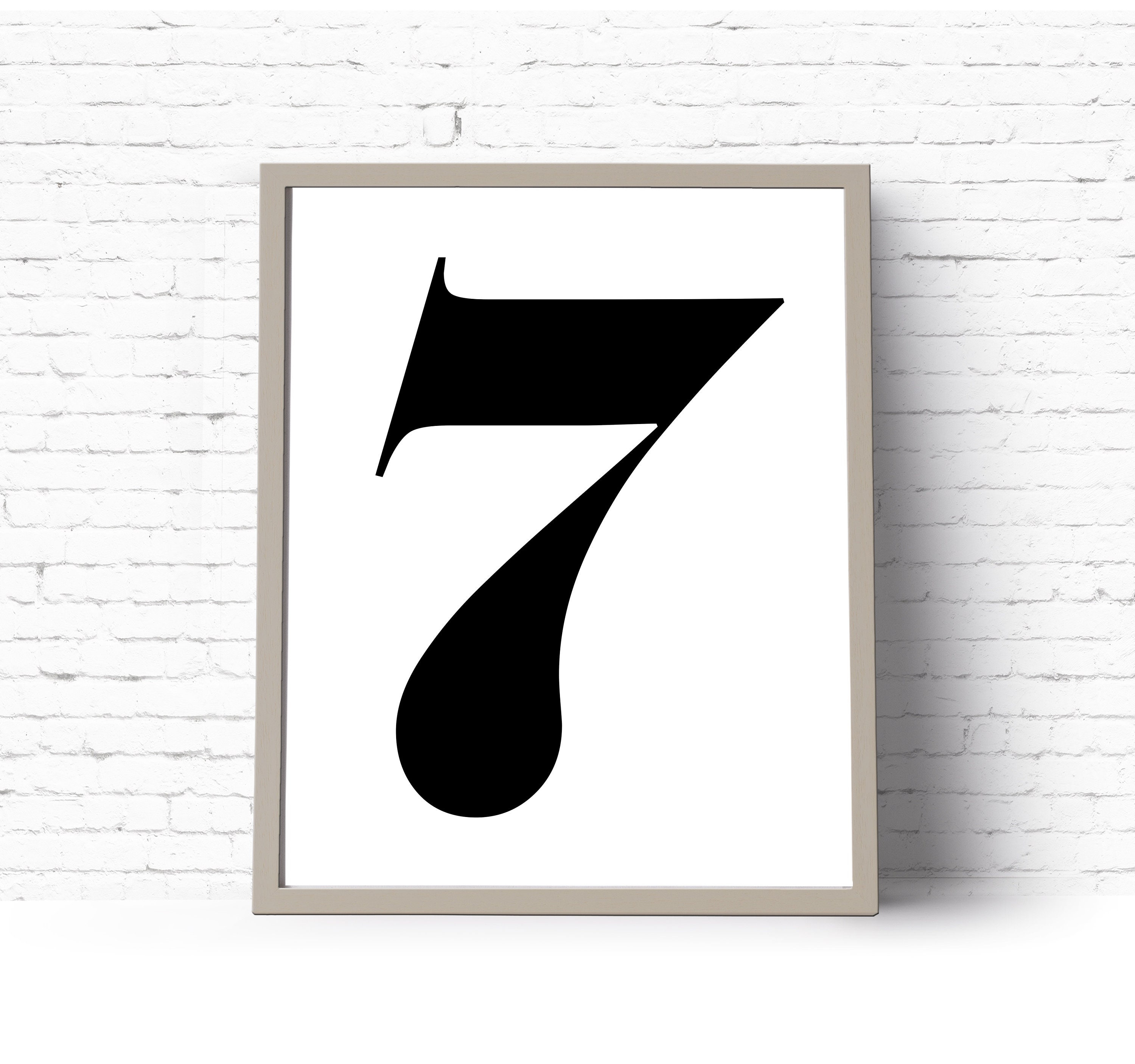Number 7 Print // Instant Download Printable Art // Typography | Etsy