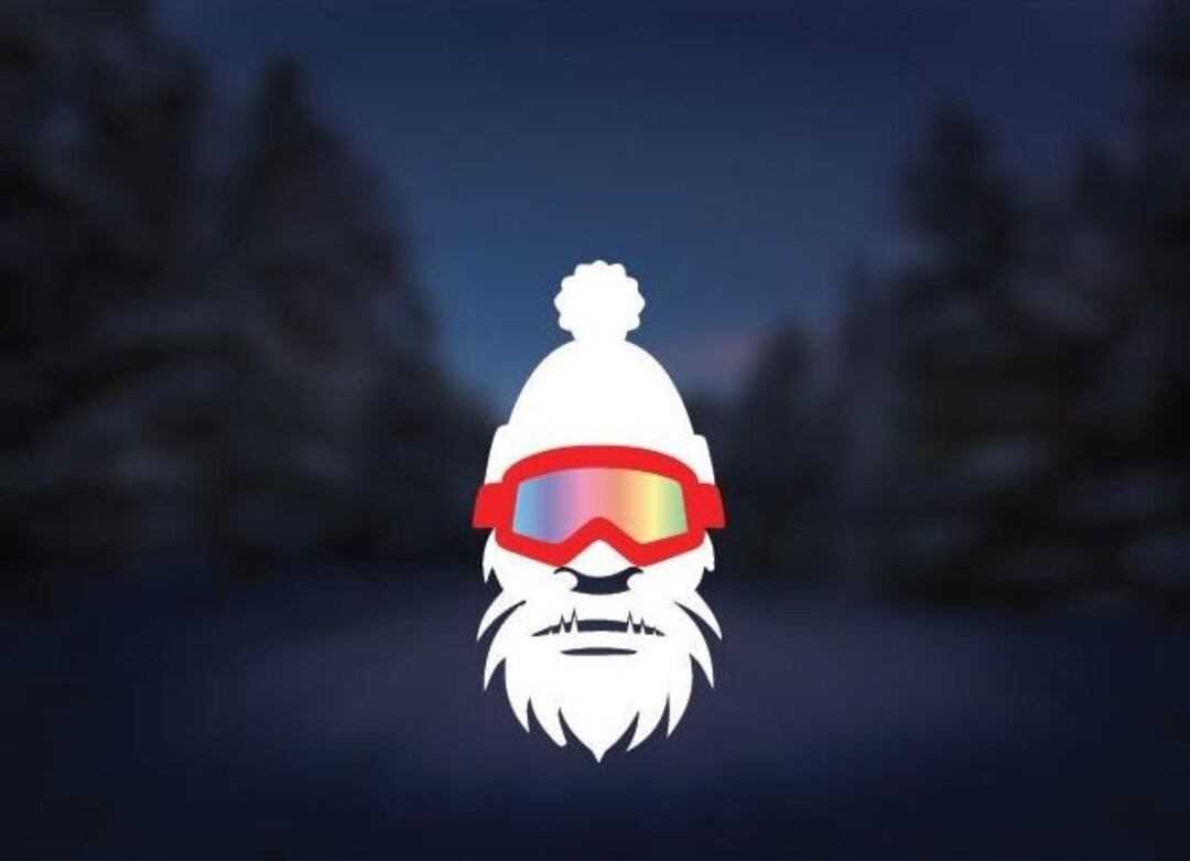 Bigfoot Face Decal | Holographic Ski Goggle Sasquatch Sticker - Etsy