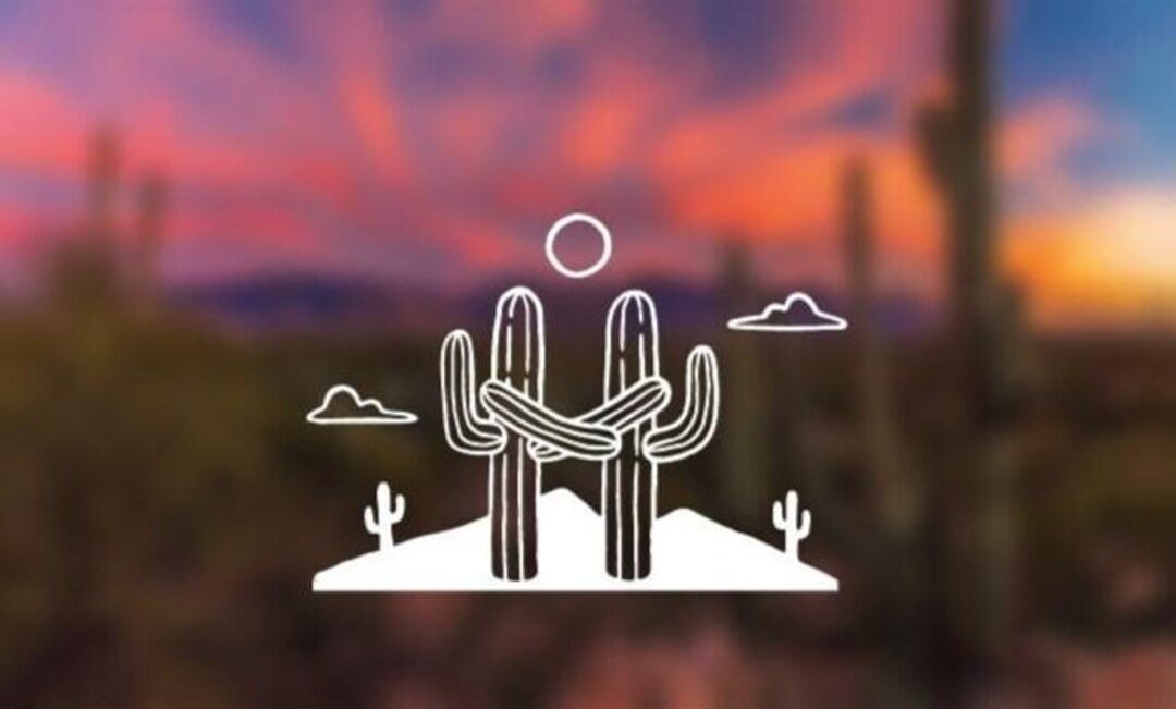 Hugging Cactus Decal | Saguaro Desert Sticker - Etsy UK