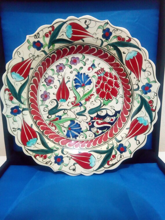 Handpainted Turkish Kutahya Porcelain Ceramic Plate | Etsy