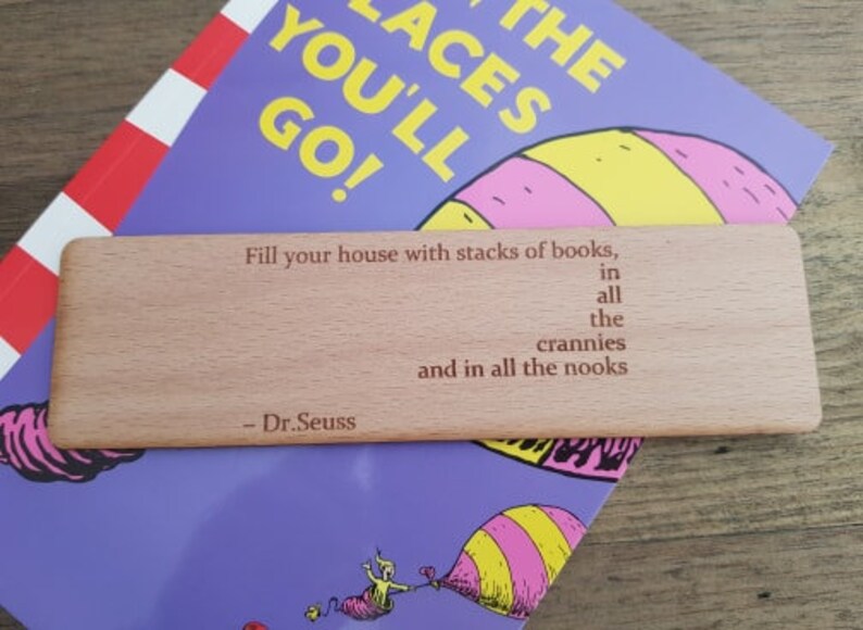 Dr Seuss Quote Bookmark Wooden Bookmarks Laser Engraved - Etsy